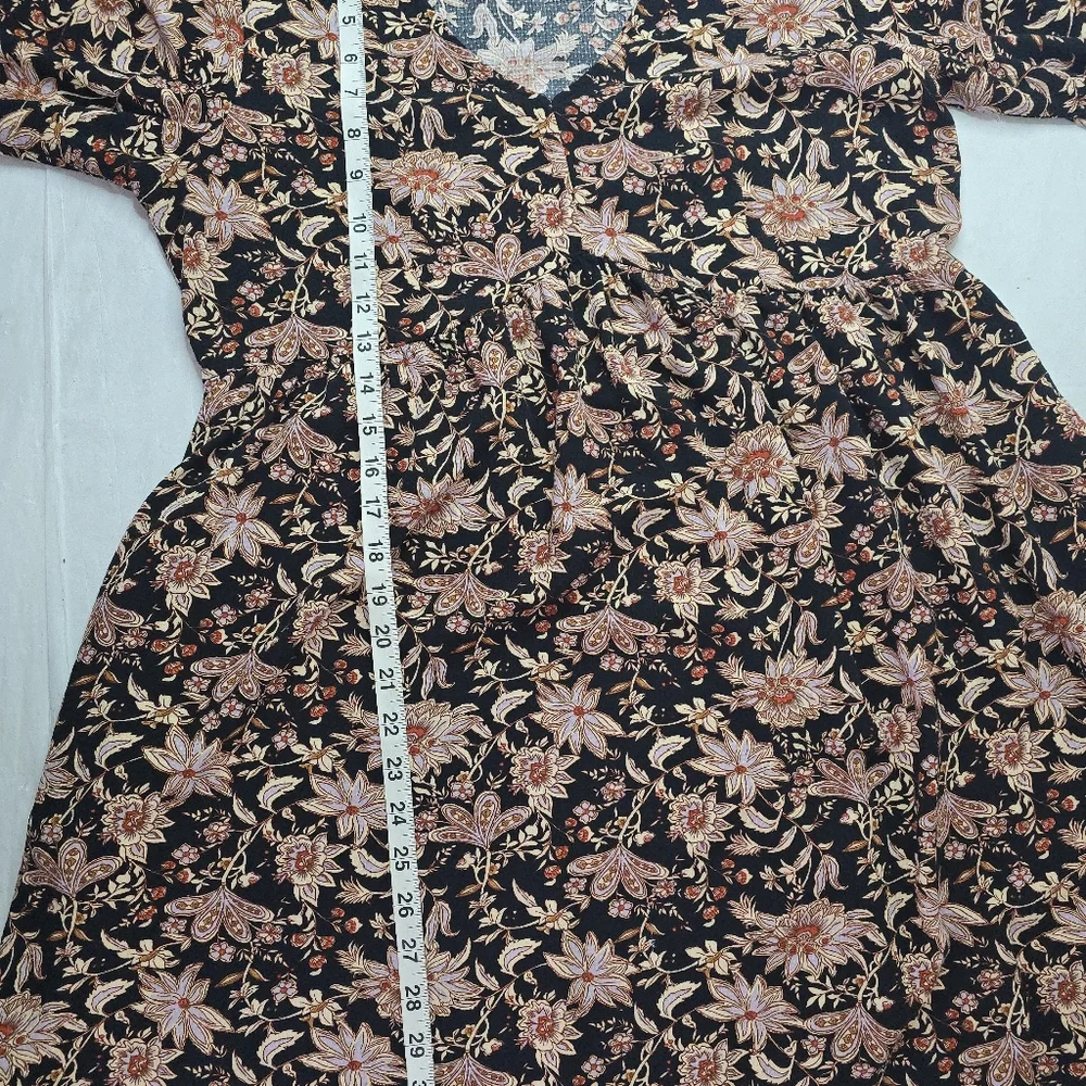 Knox Rose | Dresses | Knox Rose Floral Babydoll Mini Dress Black Boho ...